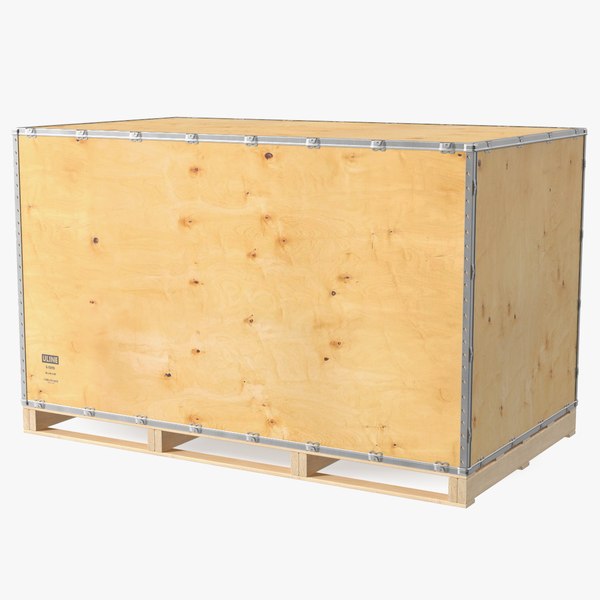 modelo 3d Contenedor de madera para envío de exportación 84x48 pulgadas ...