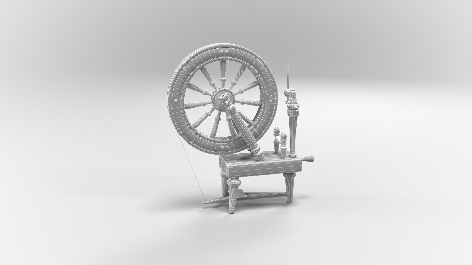 3D Stylized Wooden Spinning Wheel - TurboSquid 2149548