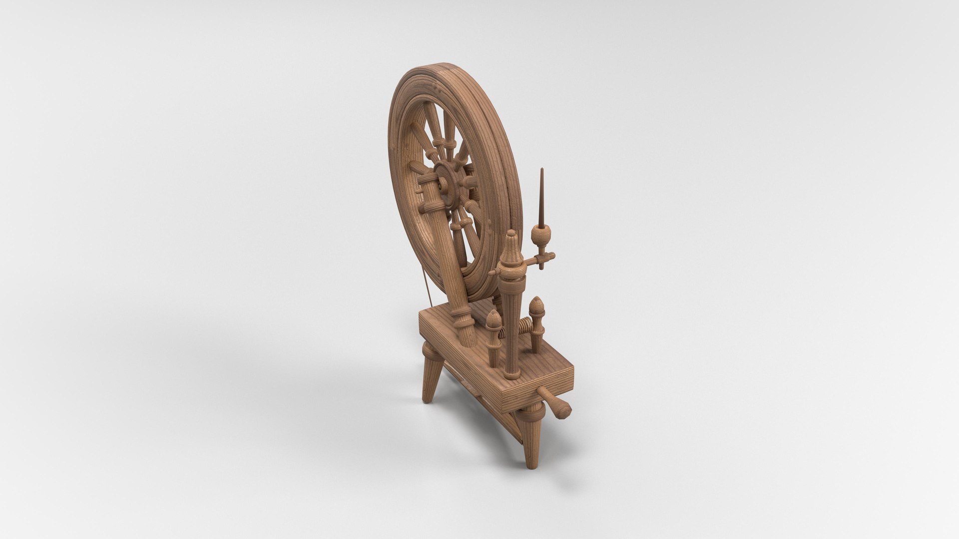 3D Stylized Wooden Spinning Wheel - TurboSquid 2149548