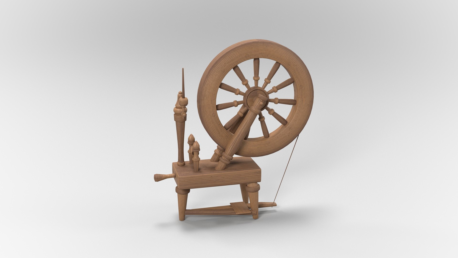 3D Stylized Wooden Spinning Wheel - TurboSquid 2149548