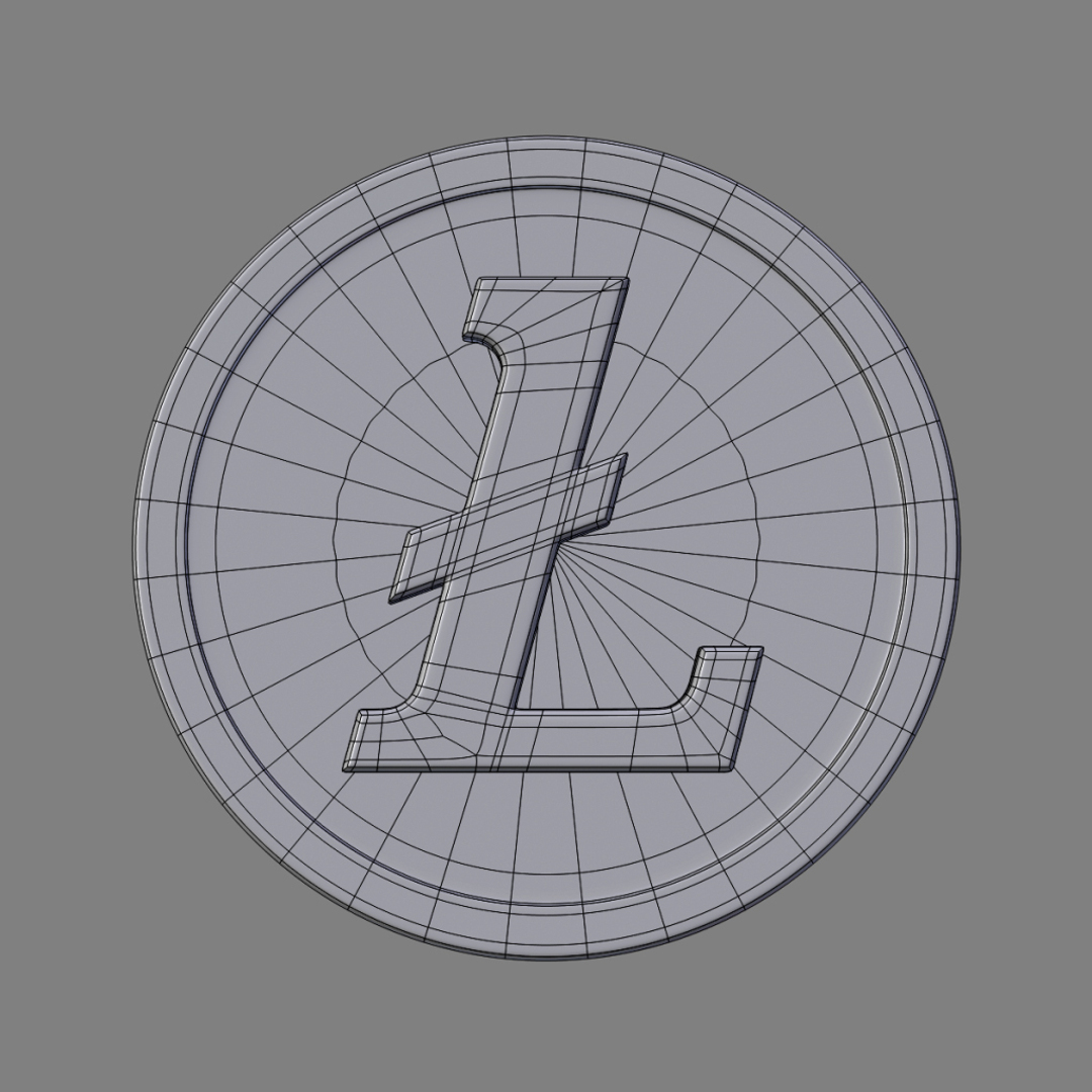Metallic Coin Litecoin 3d Obj