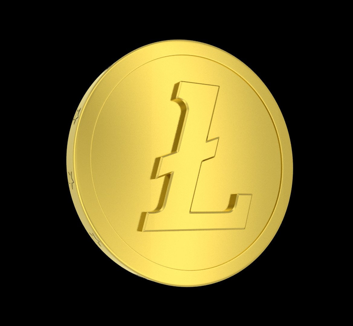 Metallic Coin Litecoin 3d Obj