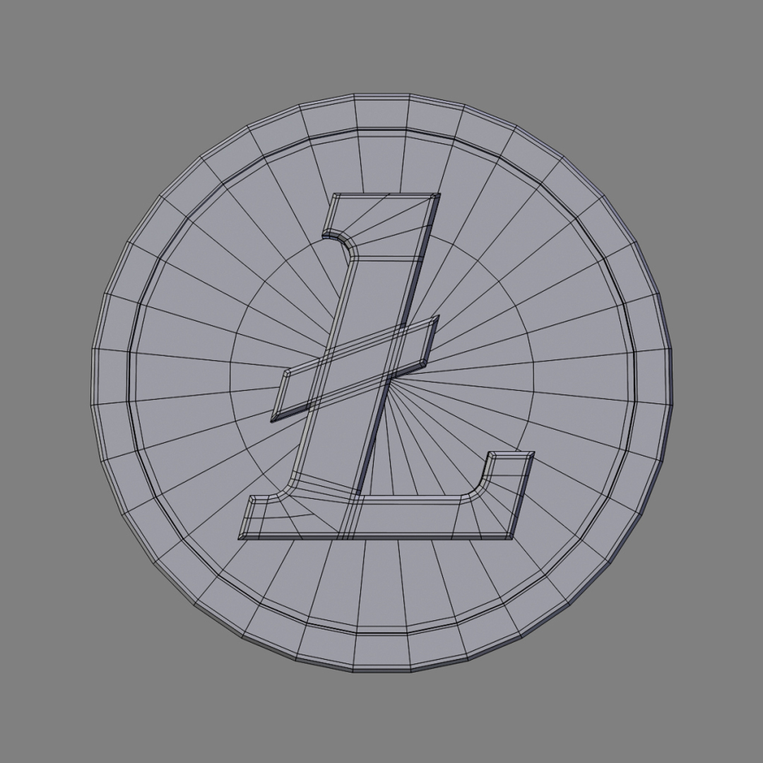 Metallic Coin Litecoin 3d Obj