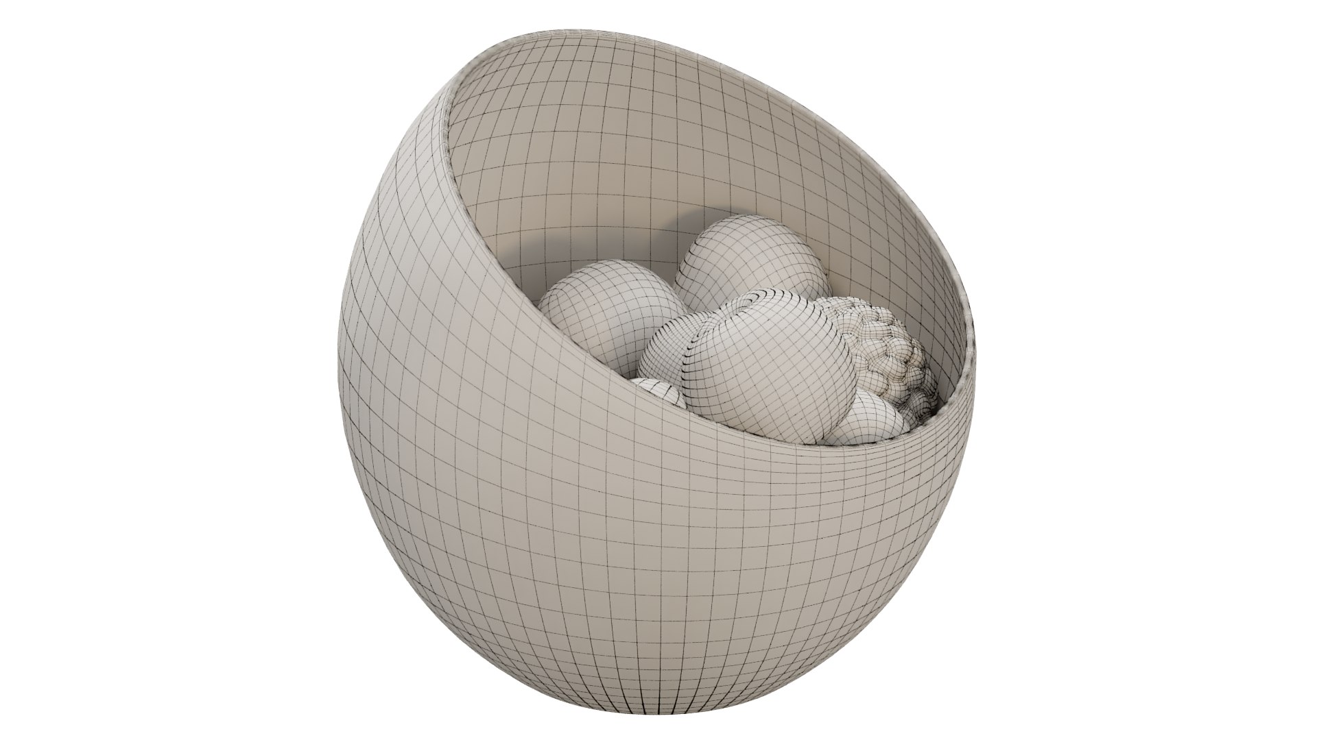 Large Slant Fruit Bowl Set 03 3D Model - TurboSquid 1949845