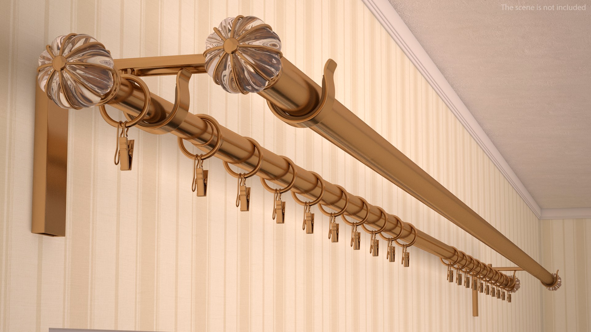 3D model Gold Curtain Rods - TurboSquid 2011412