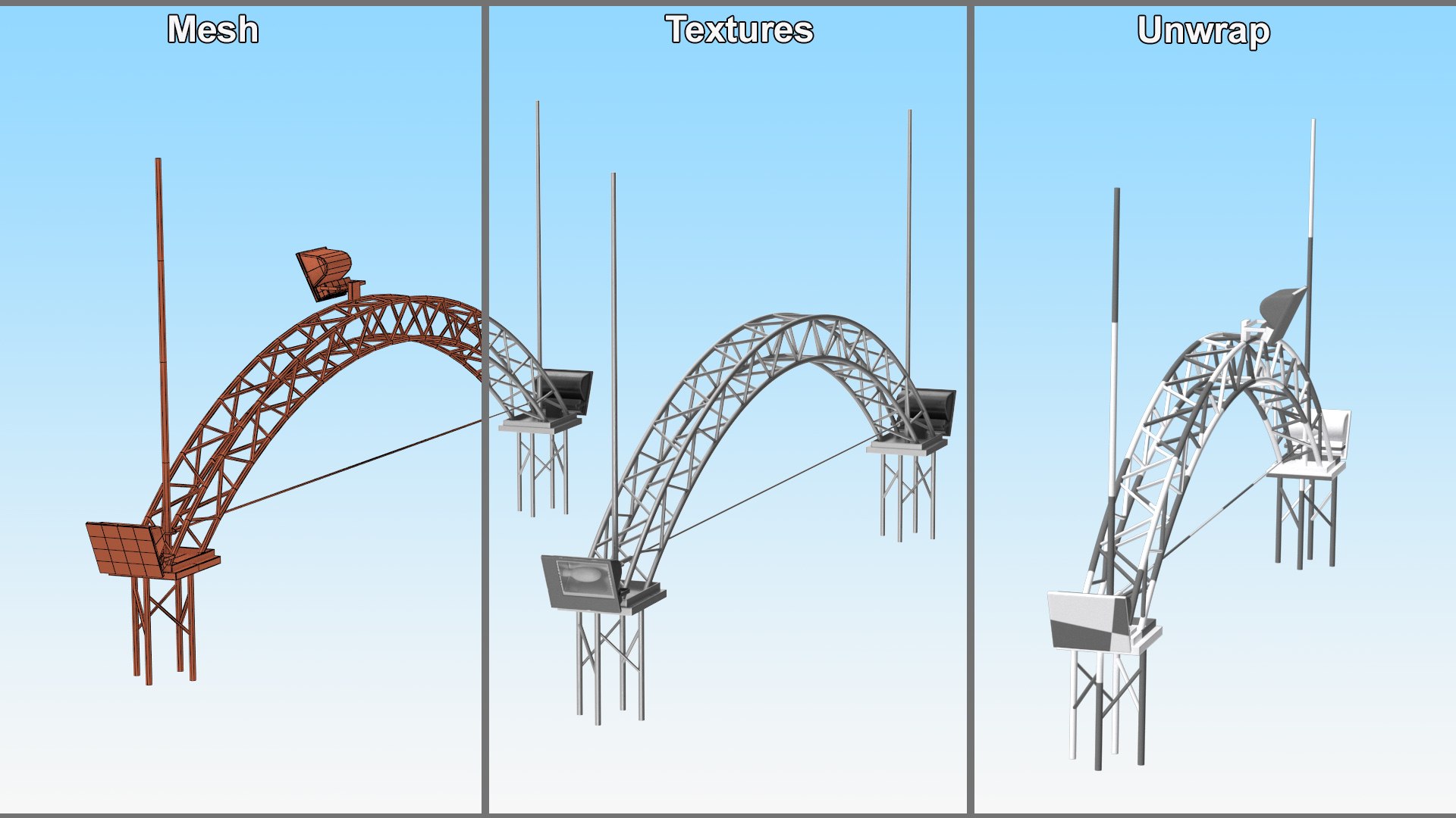 3D Truss Arch Lighting Rig Structure - TurboSquid 2302468