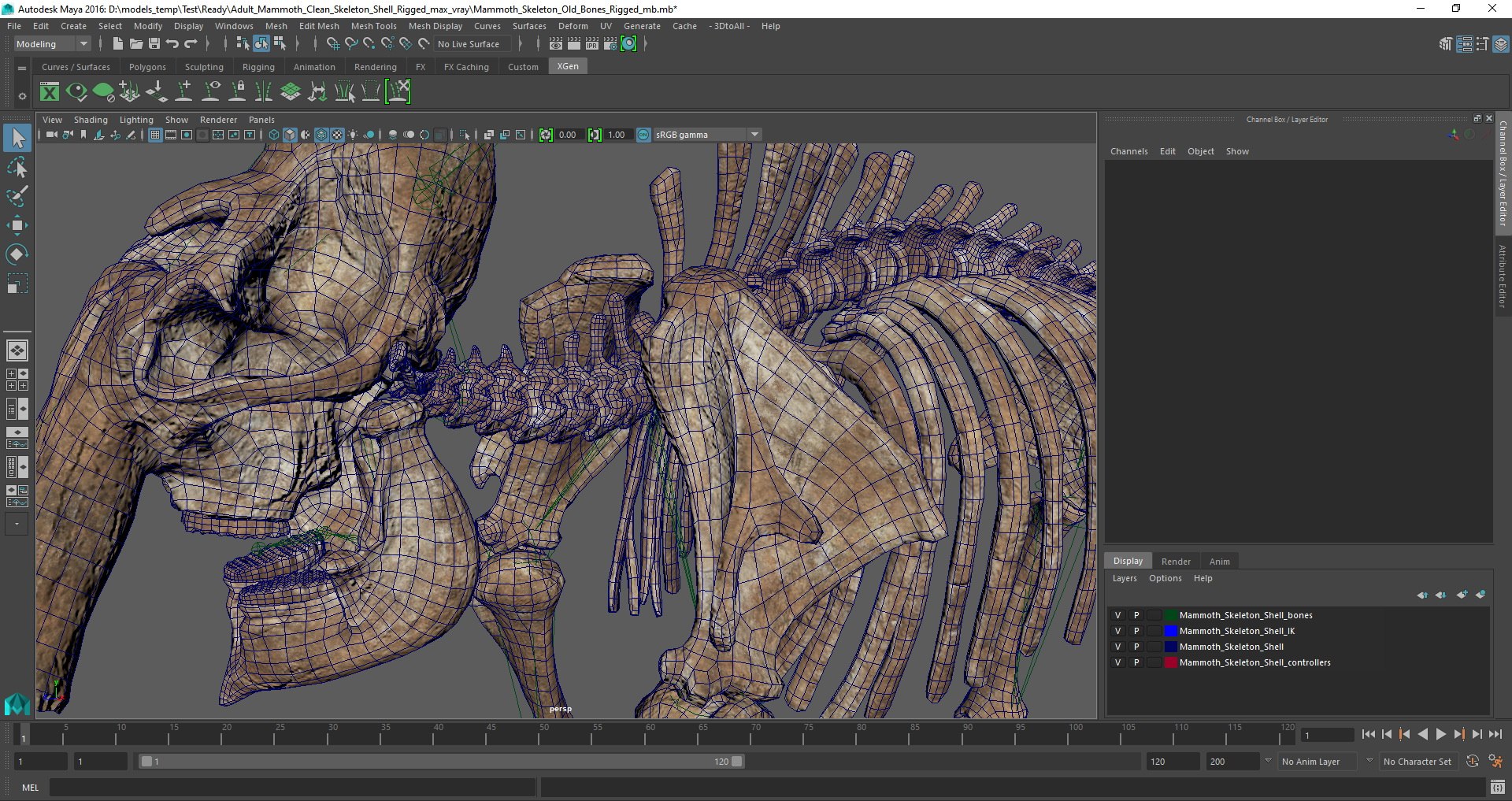3D Mammoth Skeleton Old Bones Rigged for Maya - TurboSquid 1875442