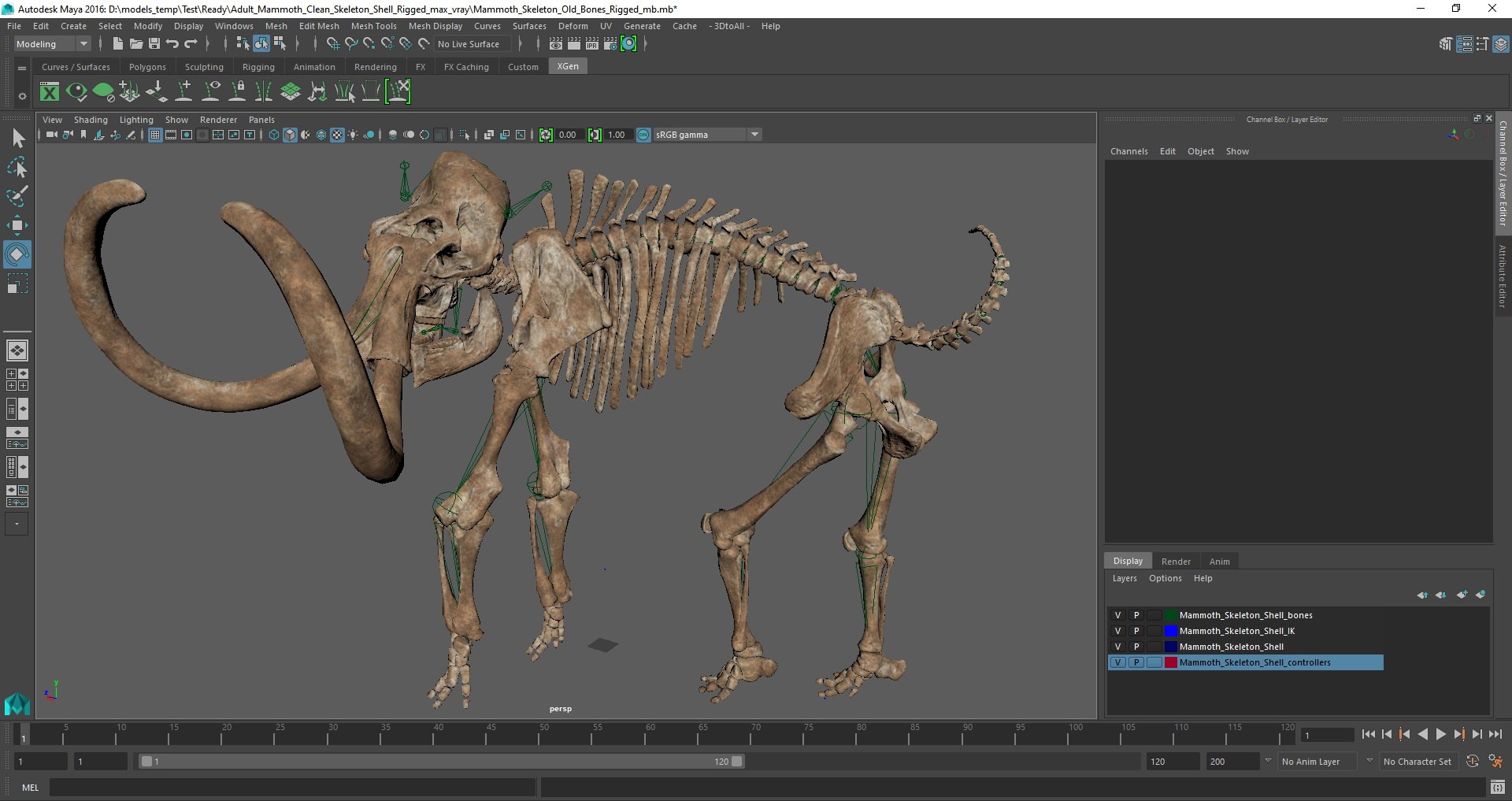 3D Mammoth Skeleton Old Bones Rigged for Maya - TurboSquid 1875442