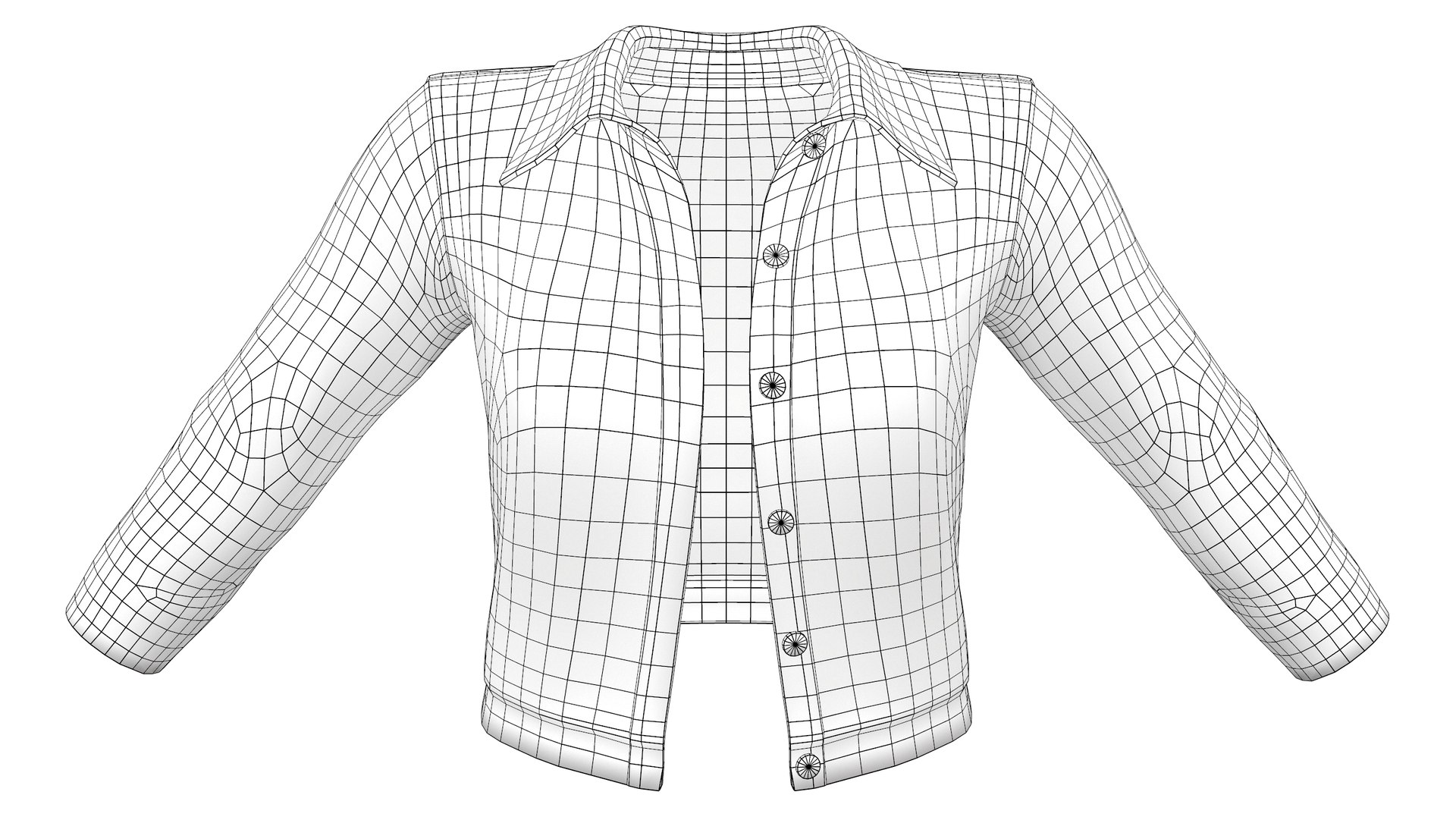 3D Model Unbuttoned Denim Crop Jacket - TurboSquid 1984452