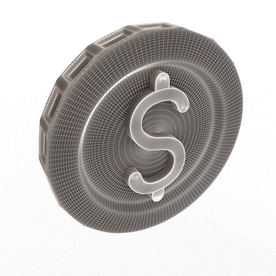 3D Golden Dollar Coin Cartoon Model - TurboSquid 2028510