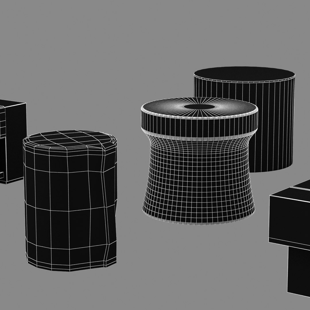 3d Pouf Table Collections Model