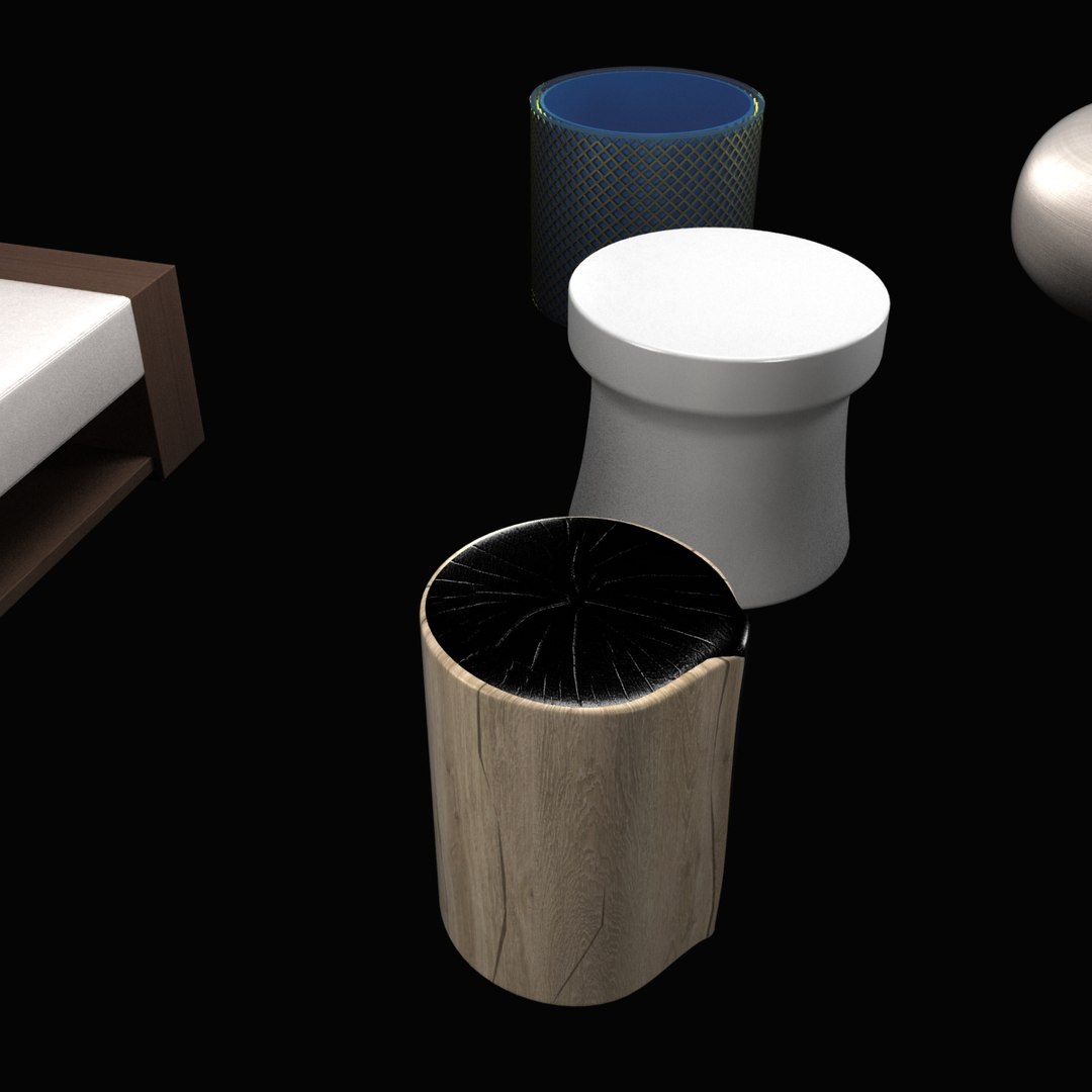 3d Pouf Table Collections Model