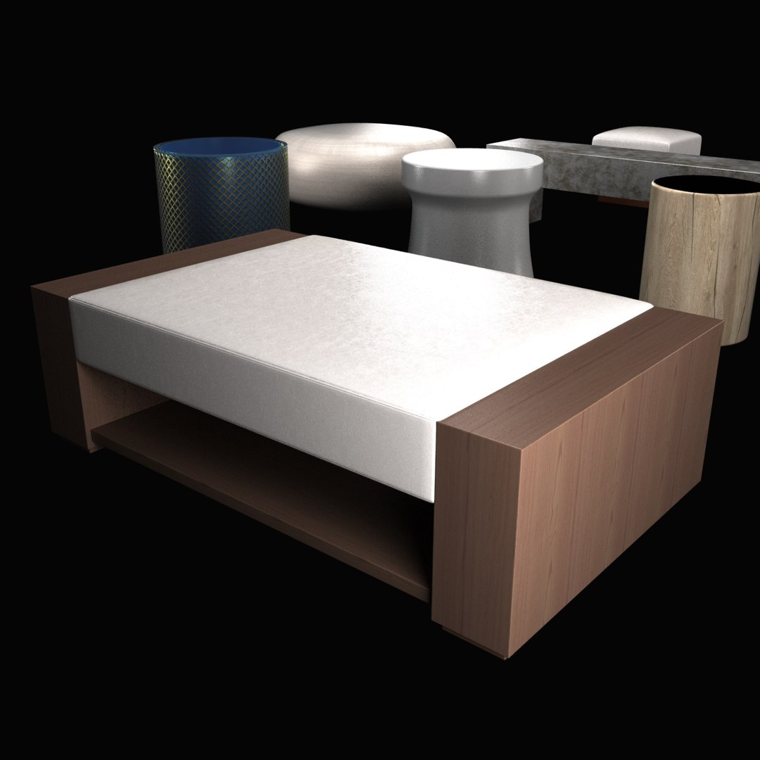 3d Pouf Table Collections Model