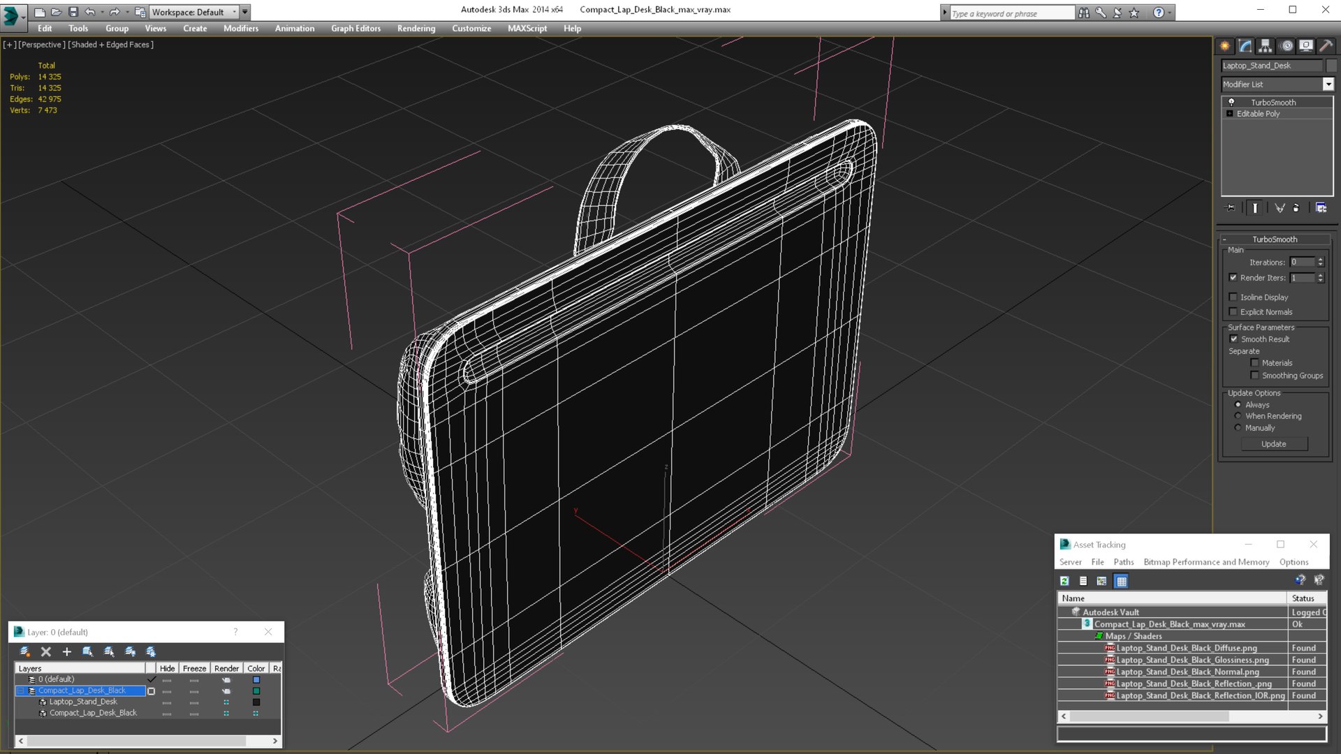 Compact Lap Desk Black 3D Model - TurboSquid 1980641