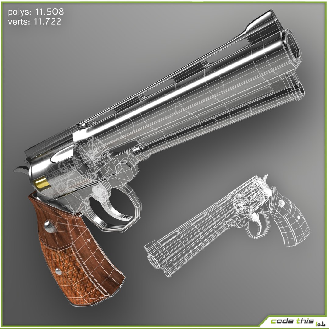 cylinder gun animation 3d model