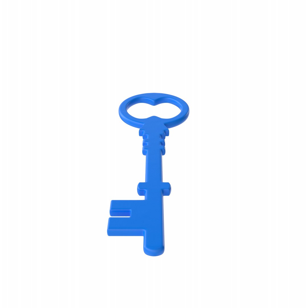 Key Icon Blue 3D Model - TurboSquid 2320187