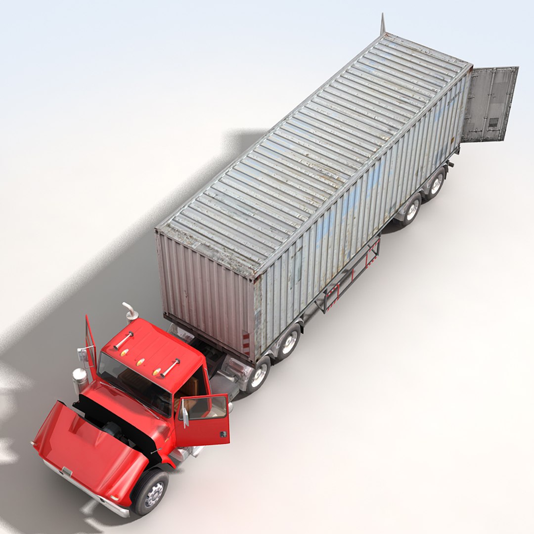 Truck Trailer Container Construction C4d