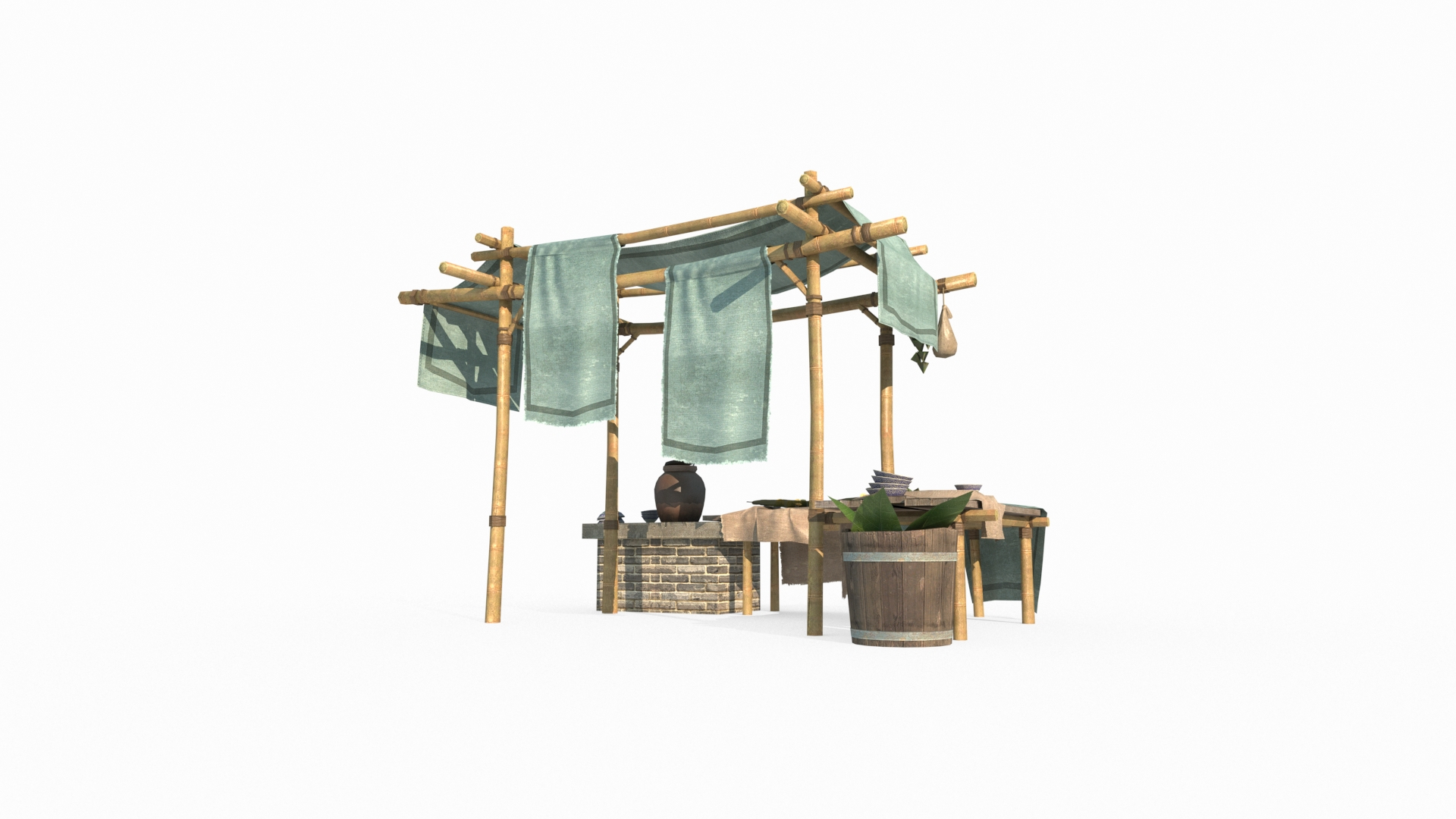 3D Ancient Market Stall Model - TurboSquid 2116042