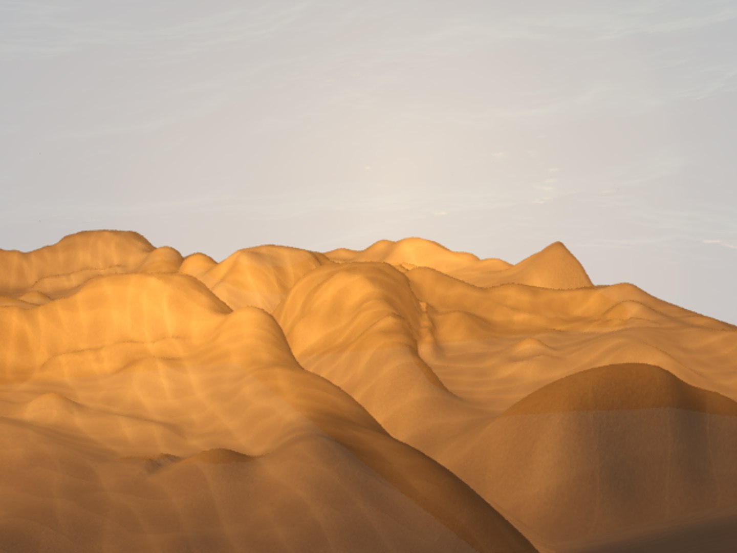 3d Sand Dune Landscape Model