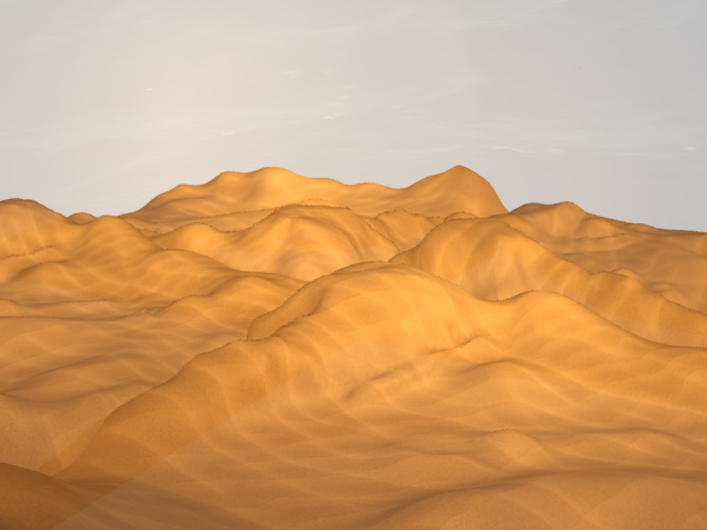 3d Sand Dune Landscape Model
