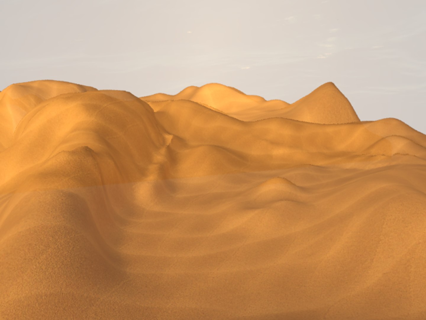 3d Sand Dune Landscape Model