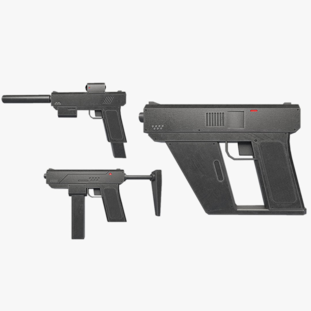3D Model Minimal Gun Collection - TurboSquid 2390924