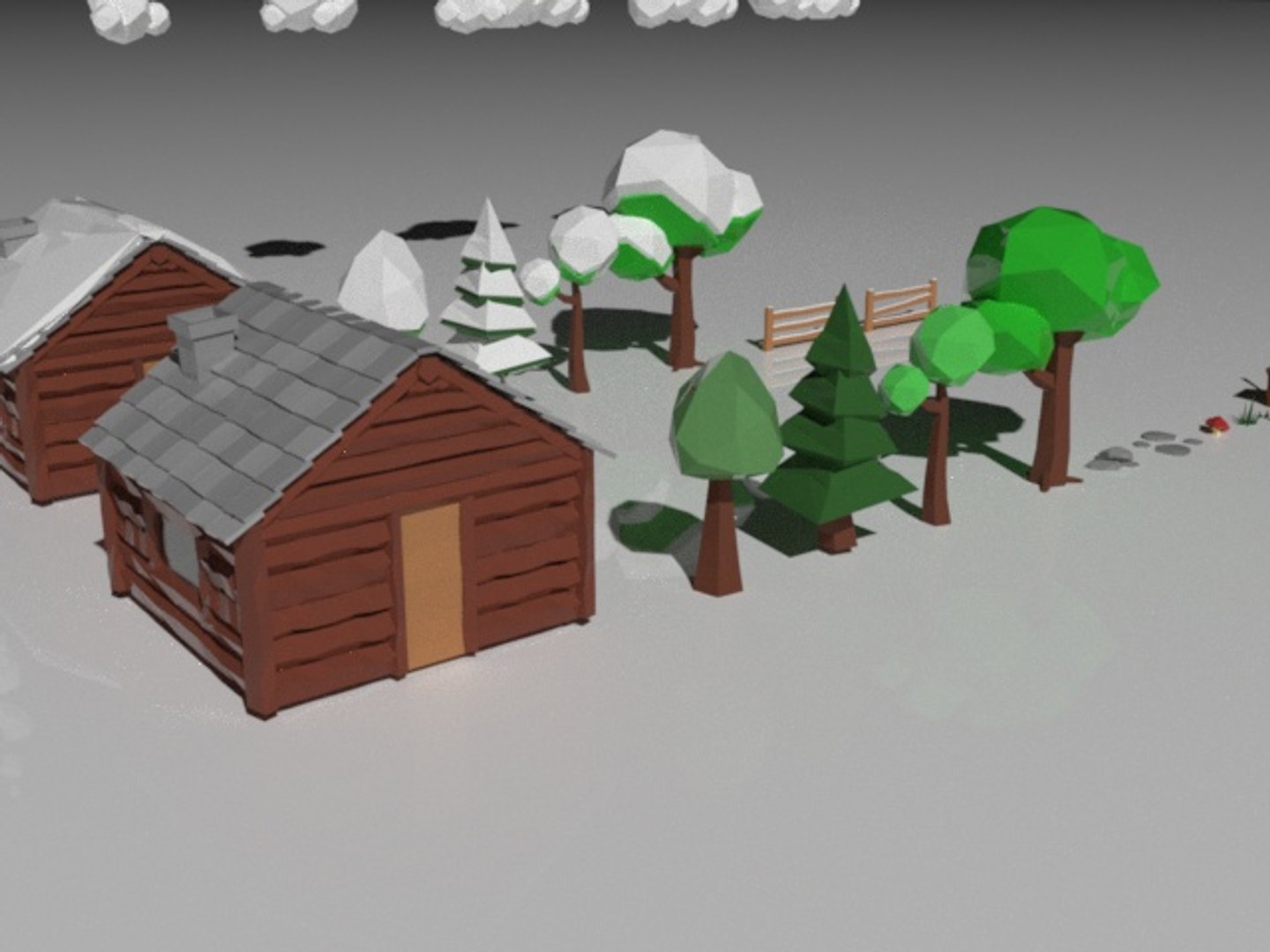 3D low-poly forest environment - TurboSquid 1348710
