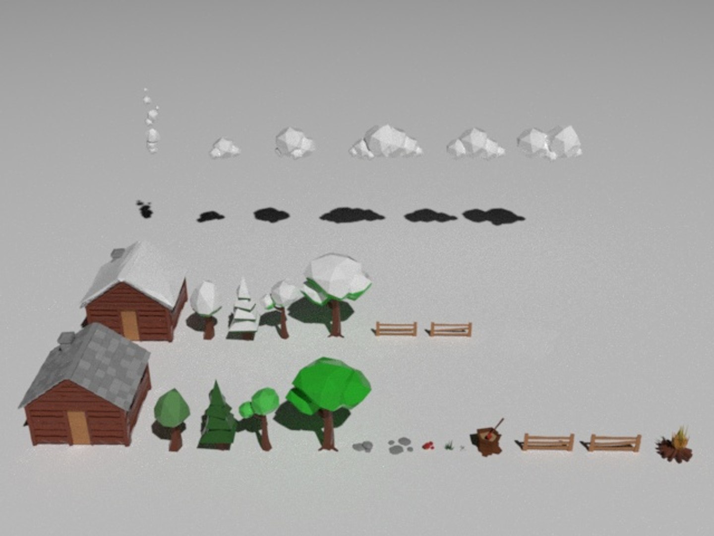 3D low-poly forest environment - TurboSquid 1348710