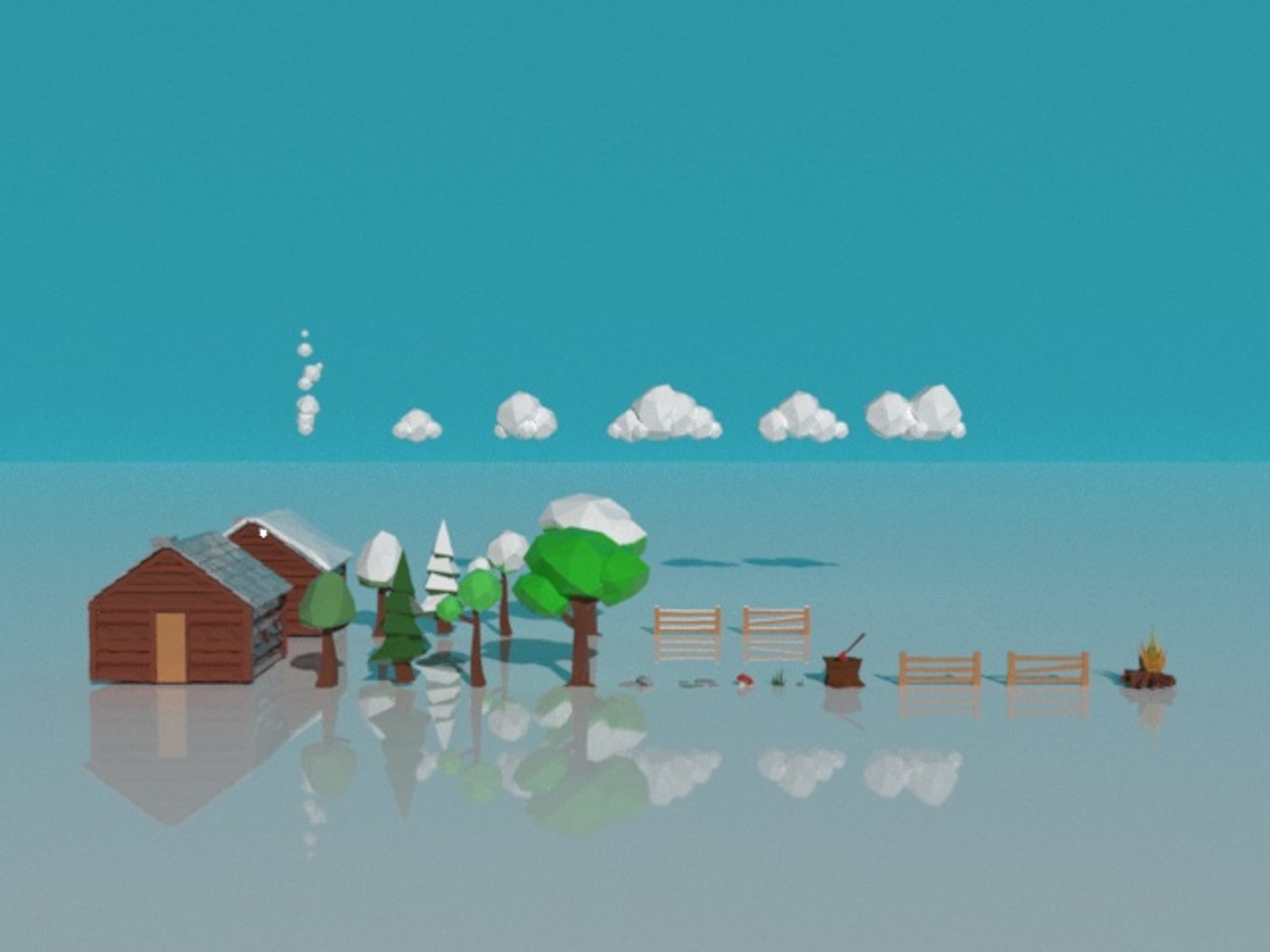 3D low-poly forest environment - TurboSquid 1348710