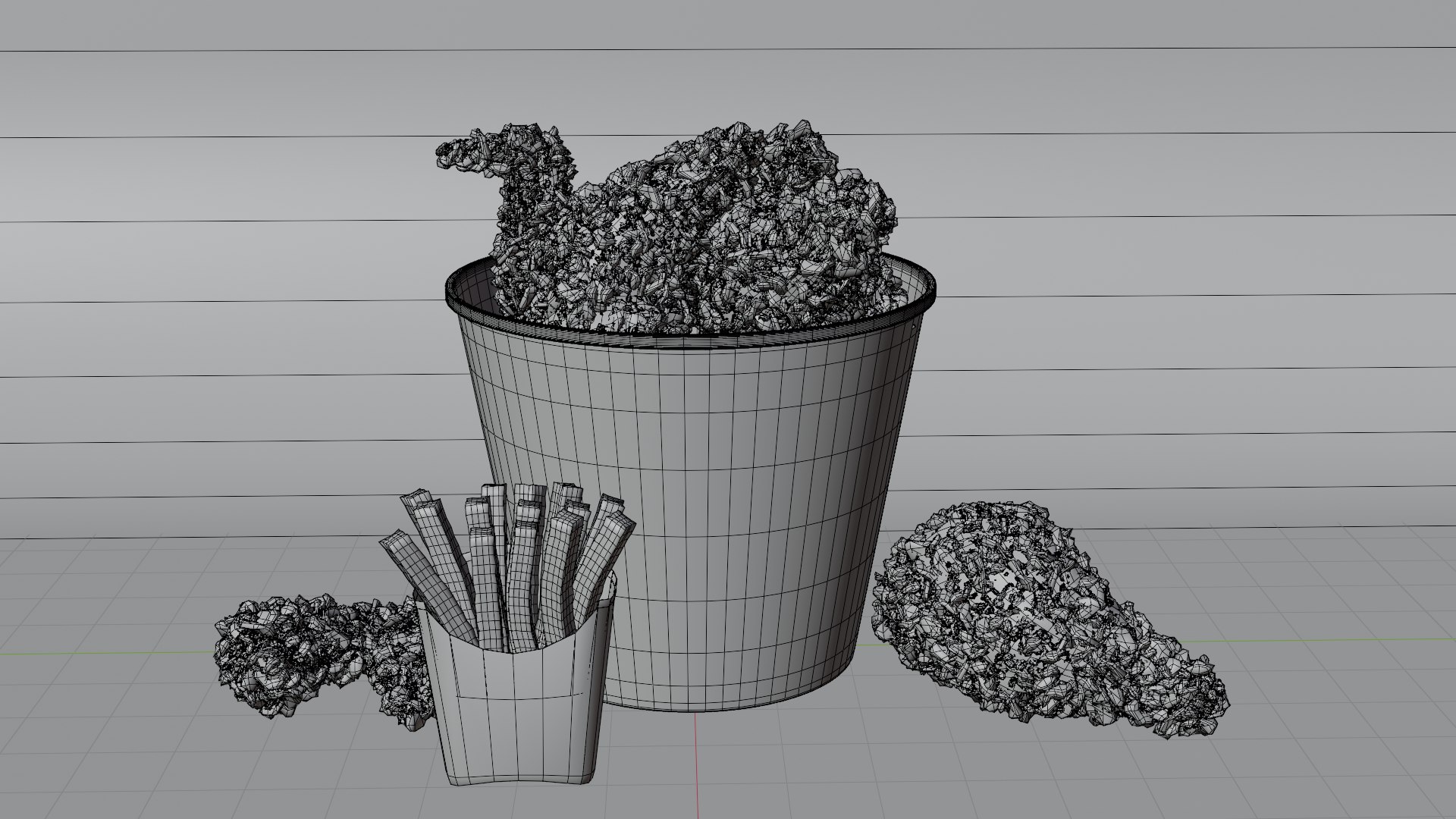 3D KFC CHICKEN AND FRIES - TurboSquid 1870702