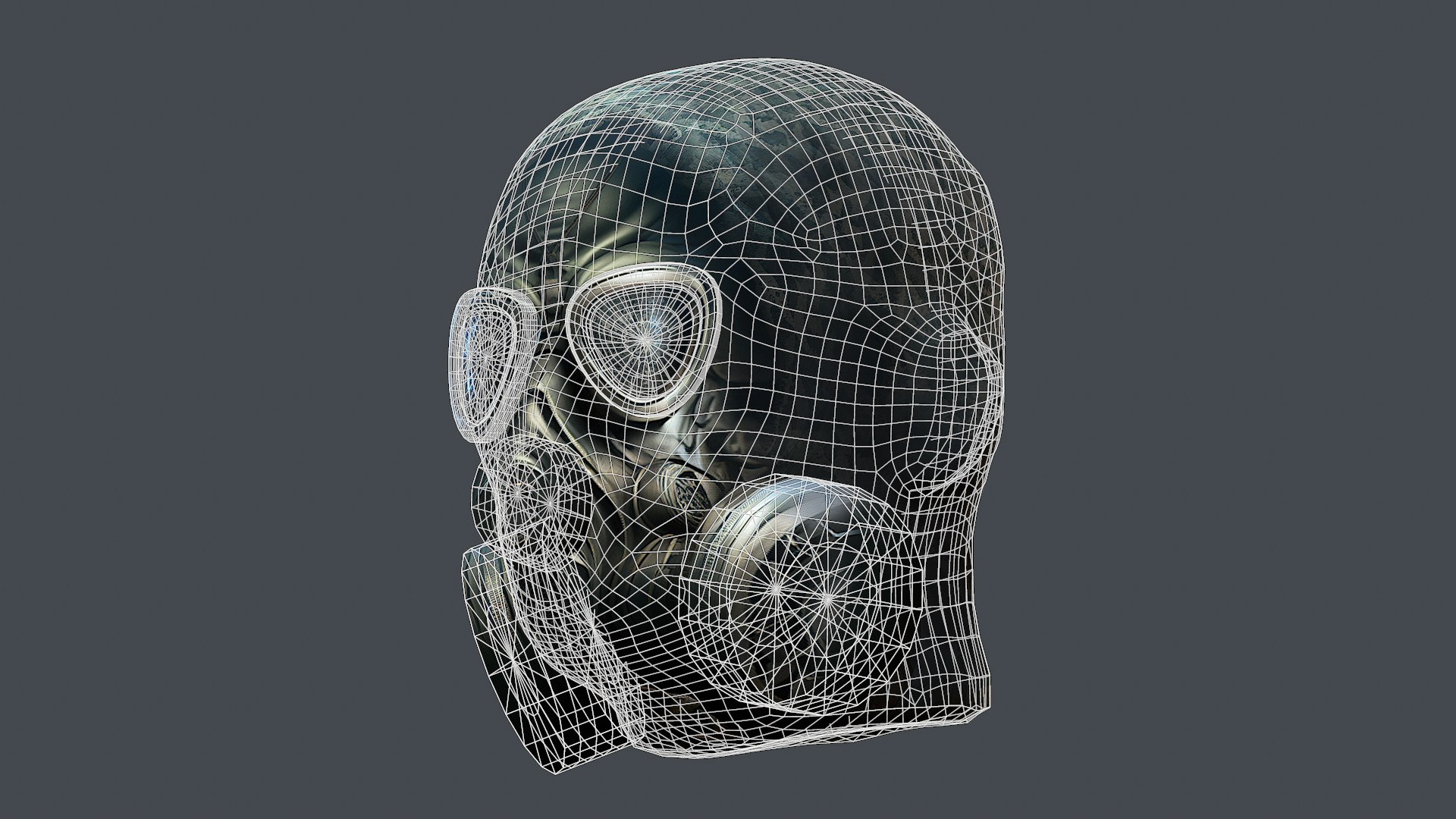 3D Gas Mask Helmet 3d Model Military Combat Fantasy Cyborg Space Model - TurboSquid 2029773