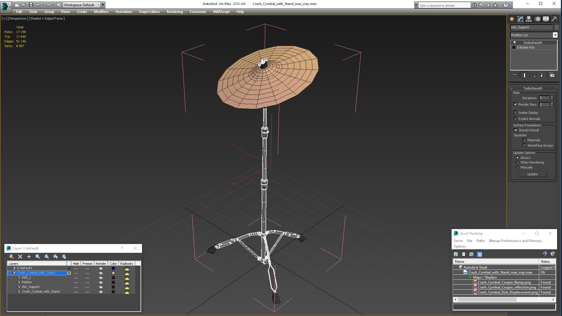 3D Model Crash Cymbal With Stand - TurboSquid 2179950