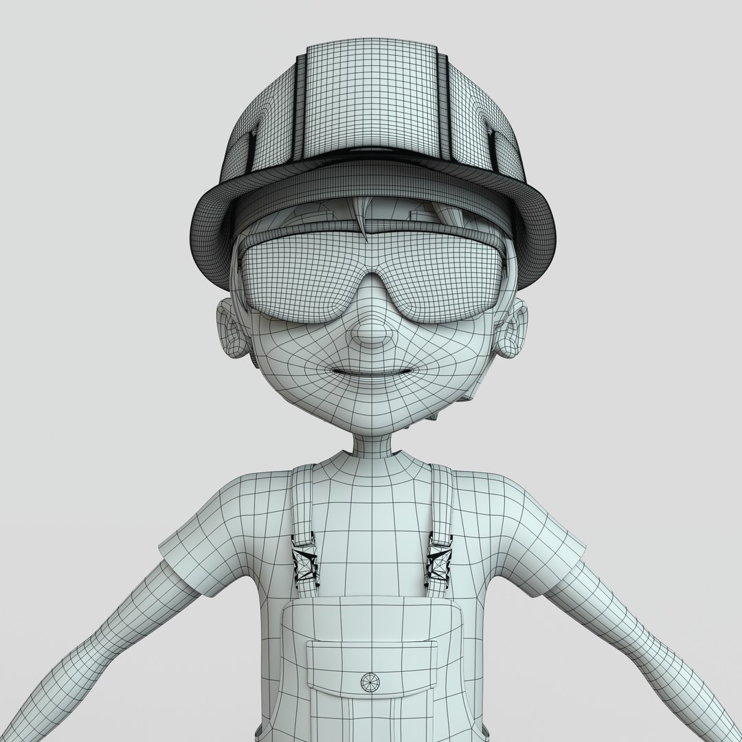 Cartoon Worker 3D Model - TurboSquid 1491824