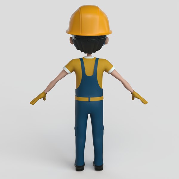Cartoon worker 3D model - TurboSquid 1491824