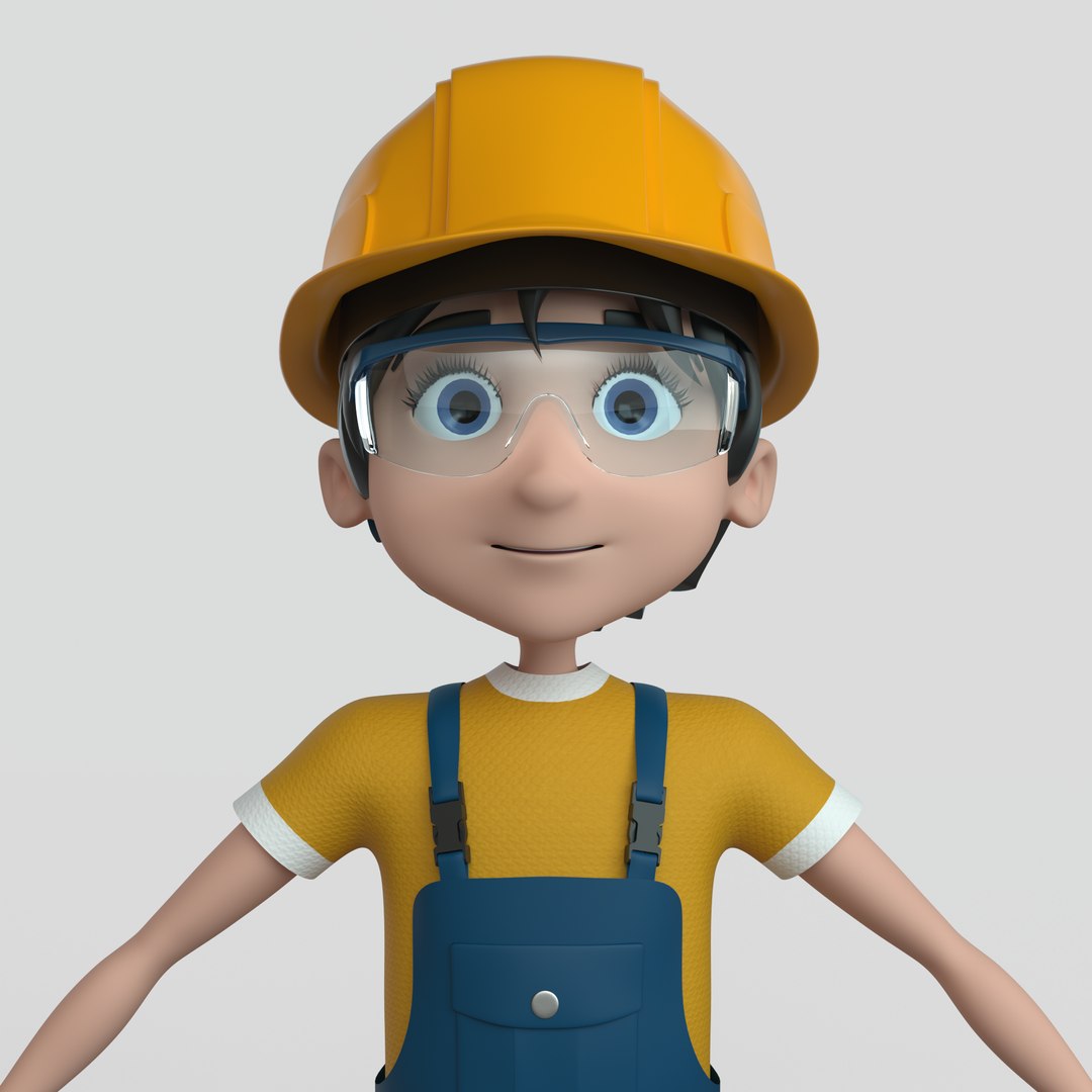Cartoon Worker 3D Model - TurboSquid 1491824