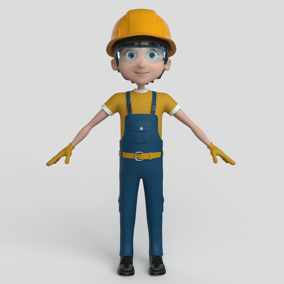 Cartoon Worker 3D Model - TurboSquid 1491824