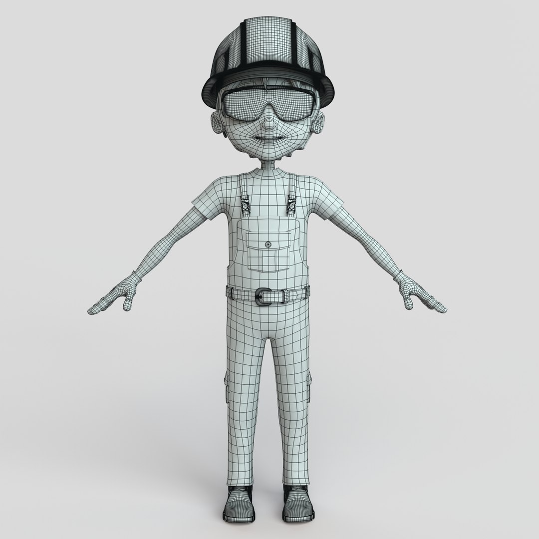 Cartoon Worker 3D Model - TurboSquid 1491824