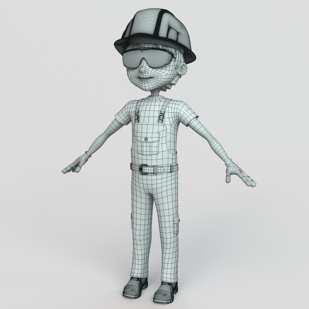 Cartoon Worker 3D Model - TurboSquid 1491824