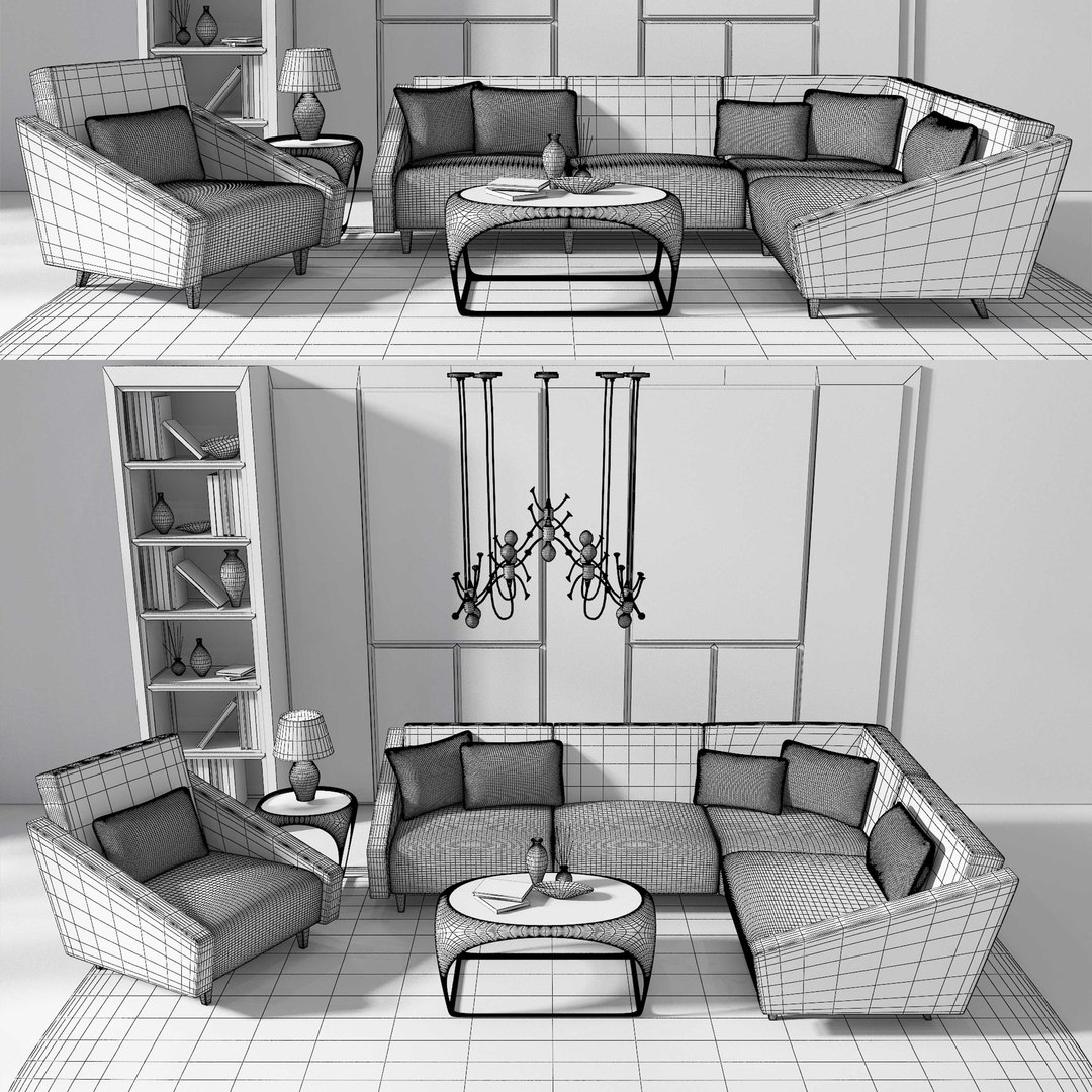 3D Modern Sofa Set - TurboSquid 1351697