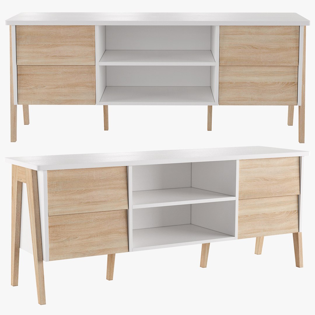 3D Scandi TV Stand Model - TurboSquid 2139181
