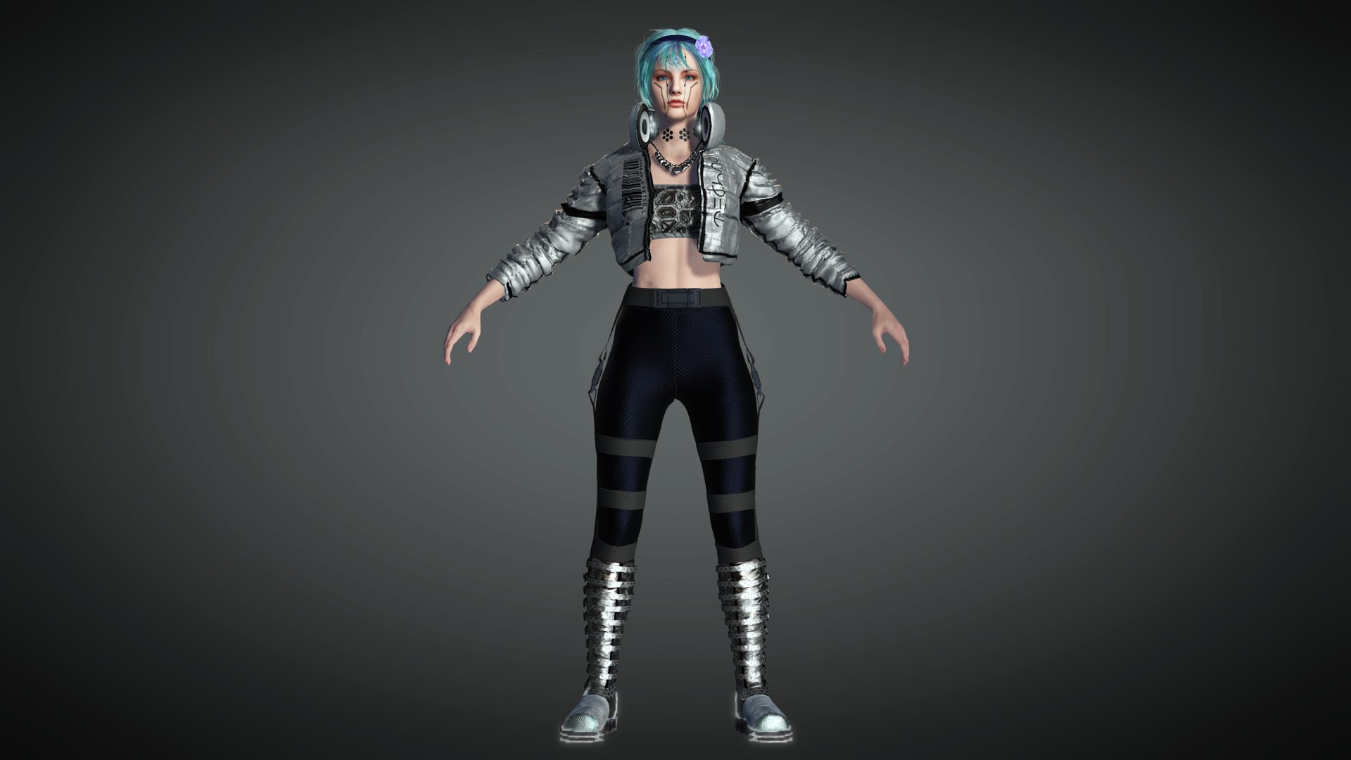 3D Model Cyber Punk Female Character 08 - TurboSquid 1888448