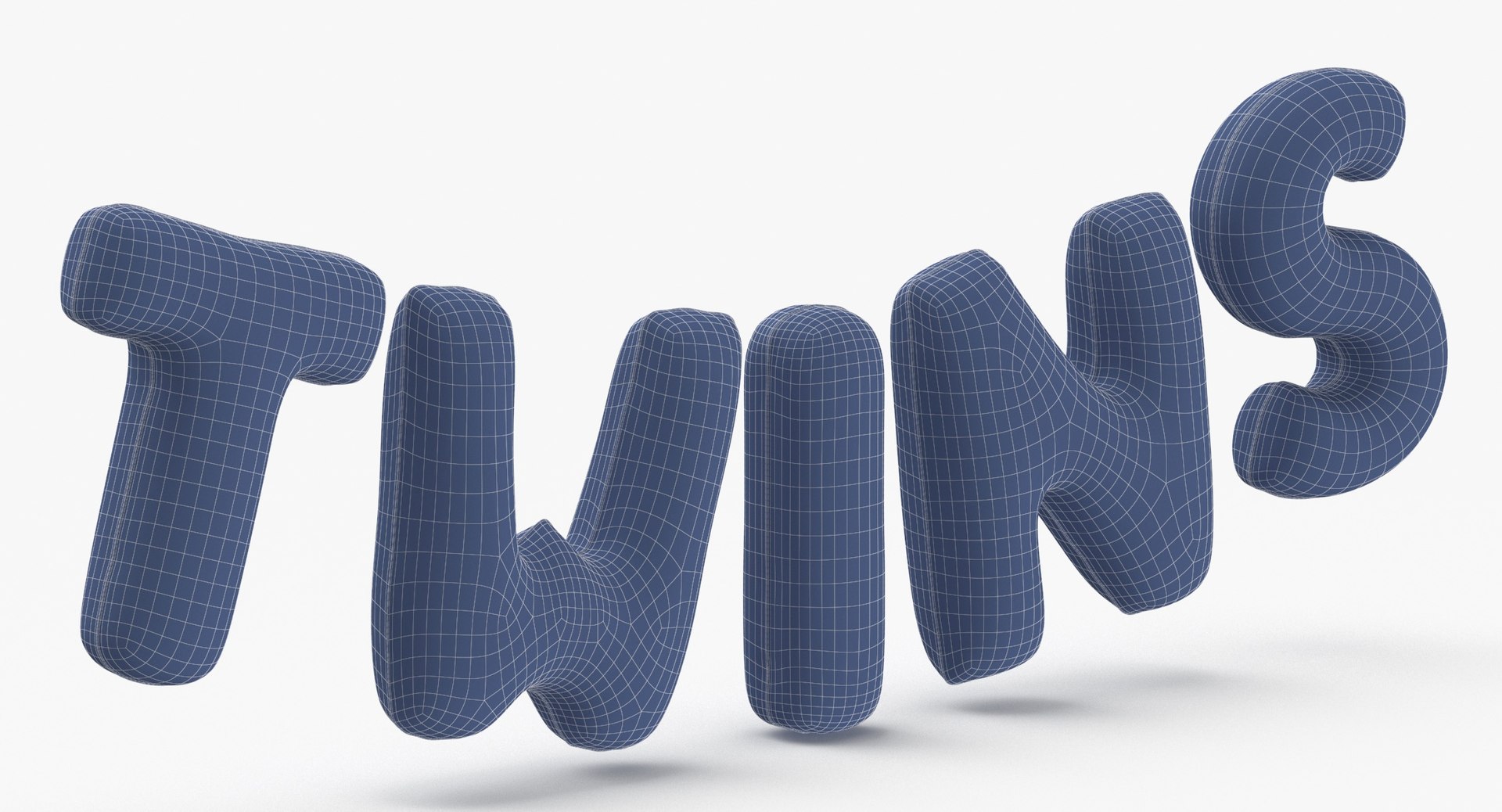 Foil Baloon Words Twins Gold 3D model - TurboSquid 1747598