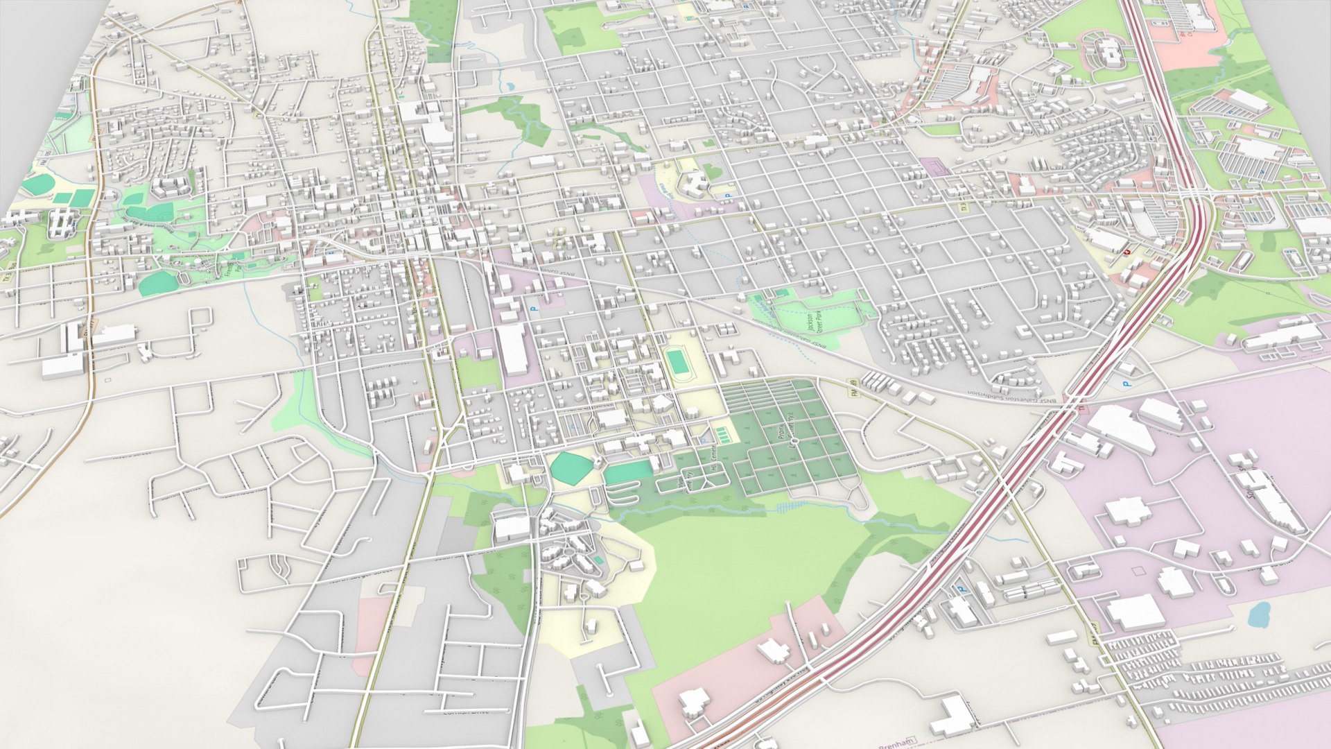 3D Cityscape Brenham Texas USA - TurboSquid 2330544