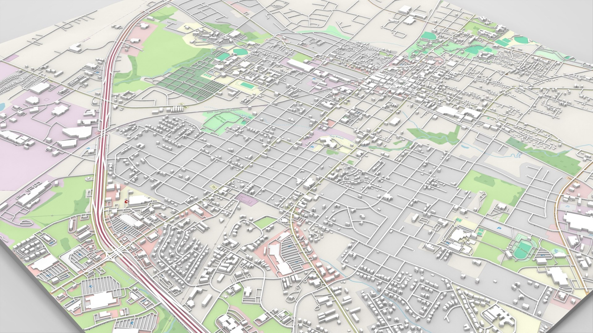 3D Cityscape Brenham Texas USA - TurboSquid 2330544
