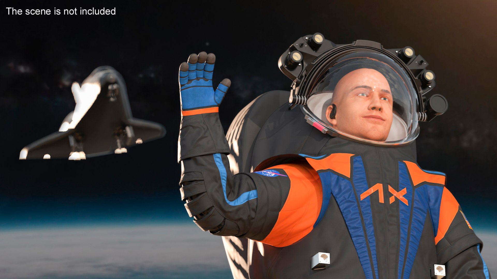 3D Modern NASA Spacesuit Axiom On Astronaut Waving Pose - TurboSquid ...