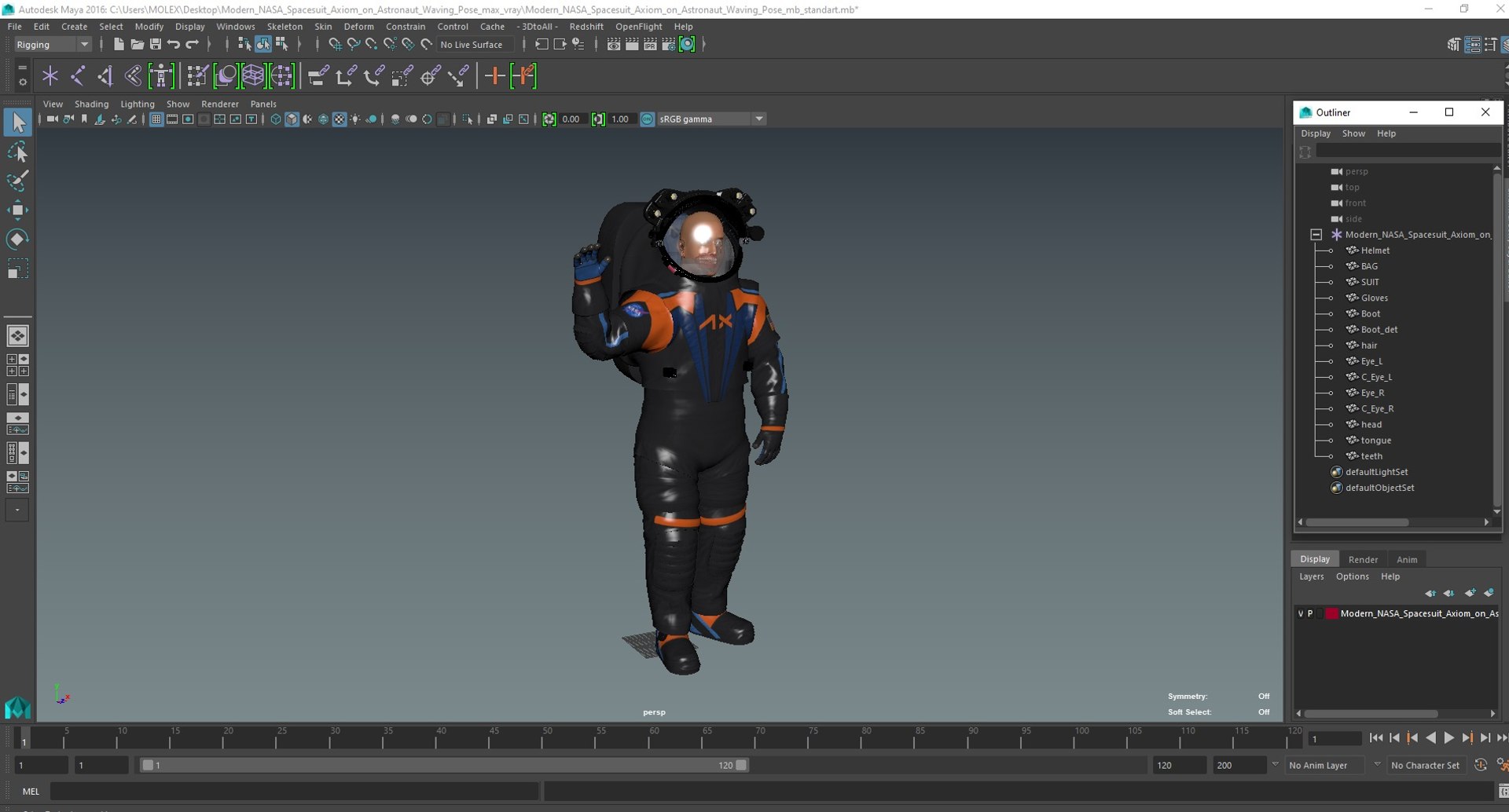 3D Modern NASA Spacesuit Axiom On Astronaut Waving Pose - TurboSquid ...