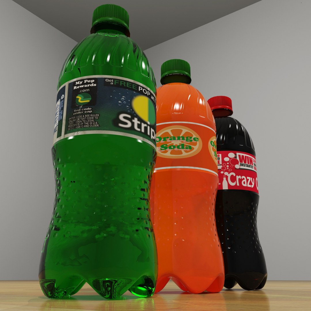 3d model plastic pop bottles
