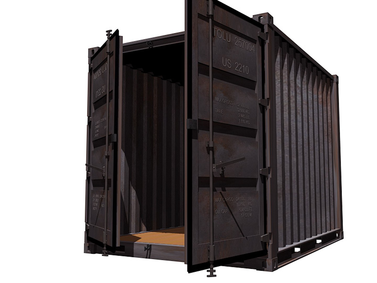 Old Rusty Container 3d Model