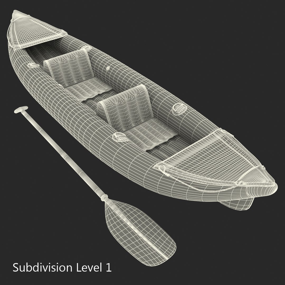 Kayak 3 Red Paddle 3d Model