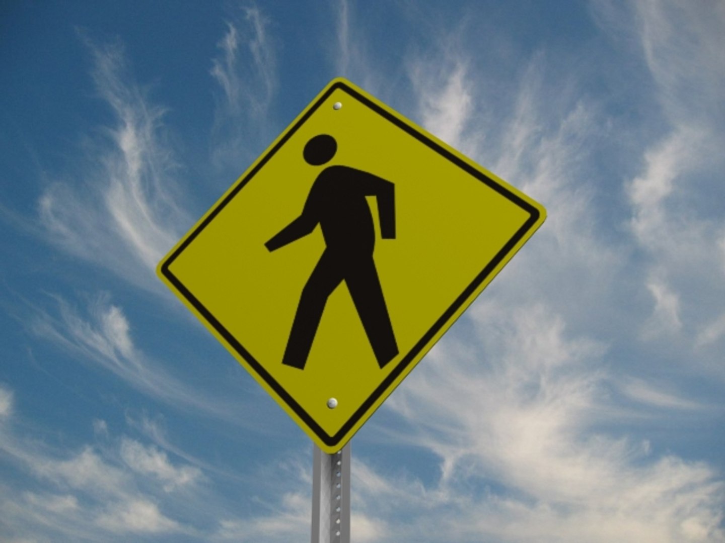 Pedestrian Crossing Street Sign 3d 3ds
